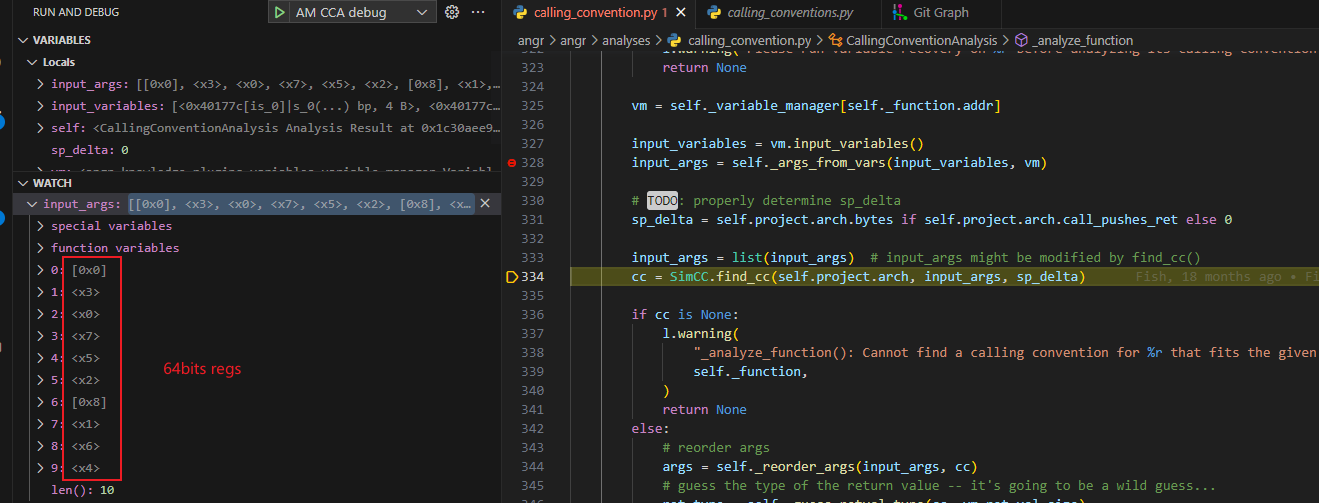 Calling convention analysis fails because reg args size is not handled correctly in SimCC.find ...