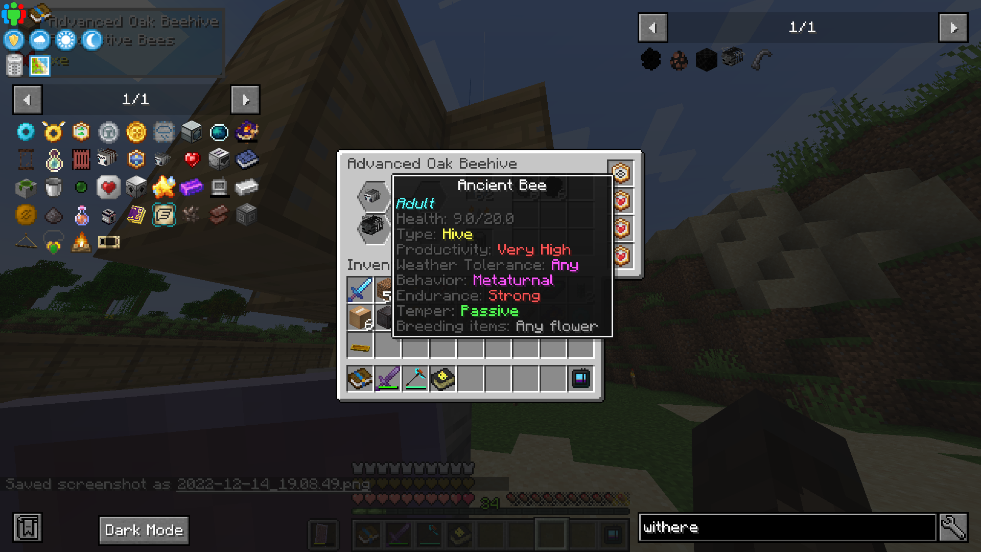 ancient bee + wither bee + simulator upgrade + babee upgrades ...