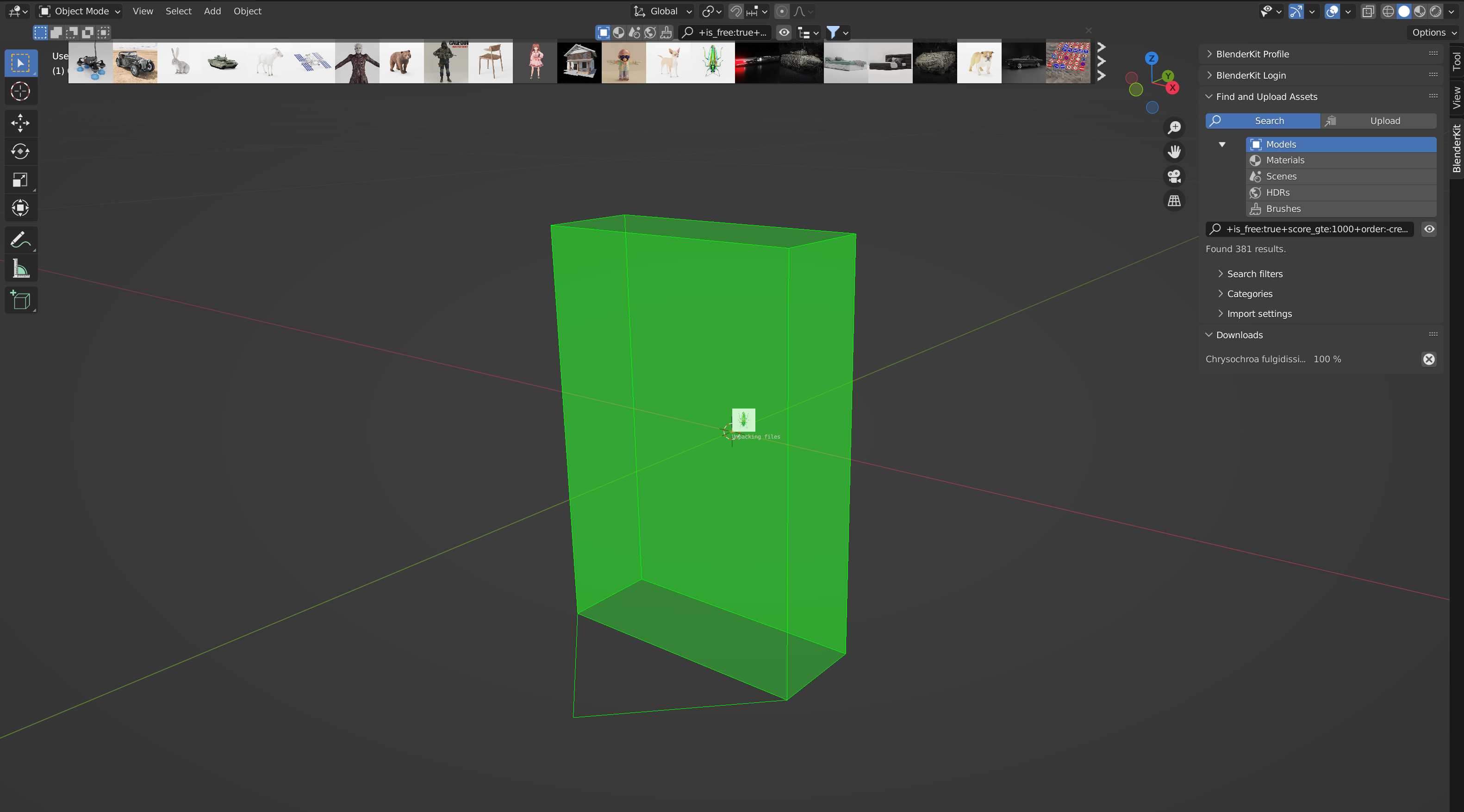 Downloading Models Stacks At 100 · Issue 72 · Blenderkitblenderkit · Github 