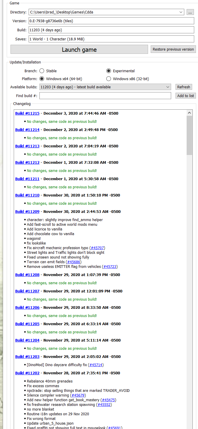 Available build not loading · Issue #45792 · CleverRaven/Cataclysm-DDA · GitHub