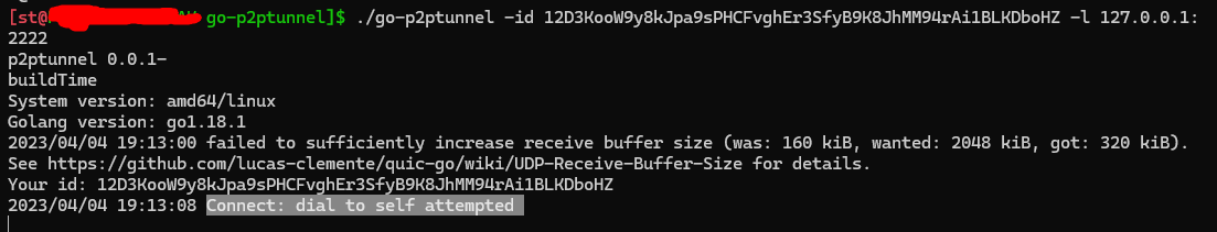 两边编译完之后生成的id是一样的，为啥啊 · Issue #1 · chenjia404/go-p2ptunnel · GitHub