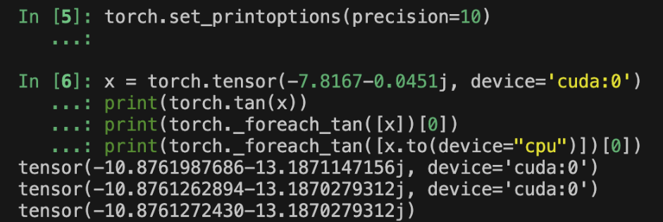 tan/tanh discrepancies with complex due to jiterator · Issue #110014 · pytorch/pytorch · GitHub