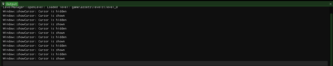 Every time Window::showCursor() is called, we get unneeded spam in the editor output dock ...