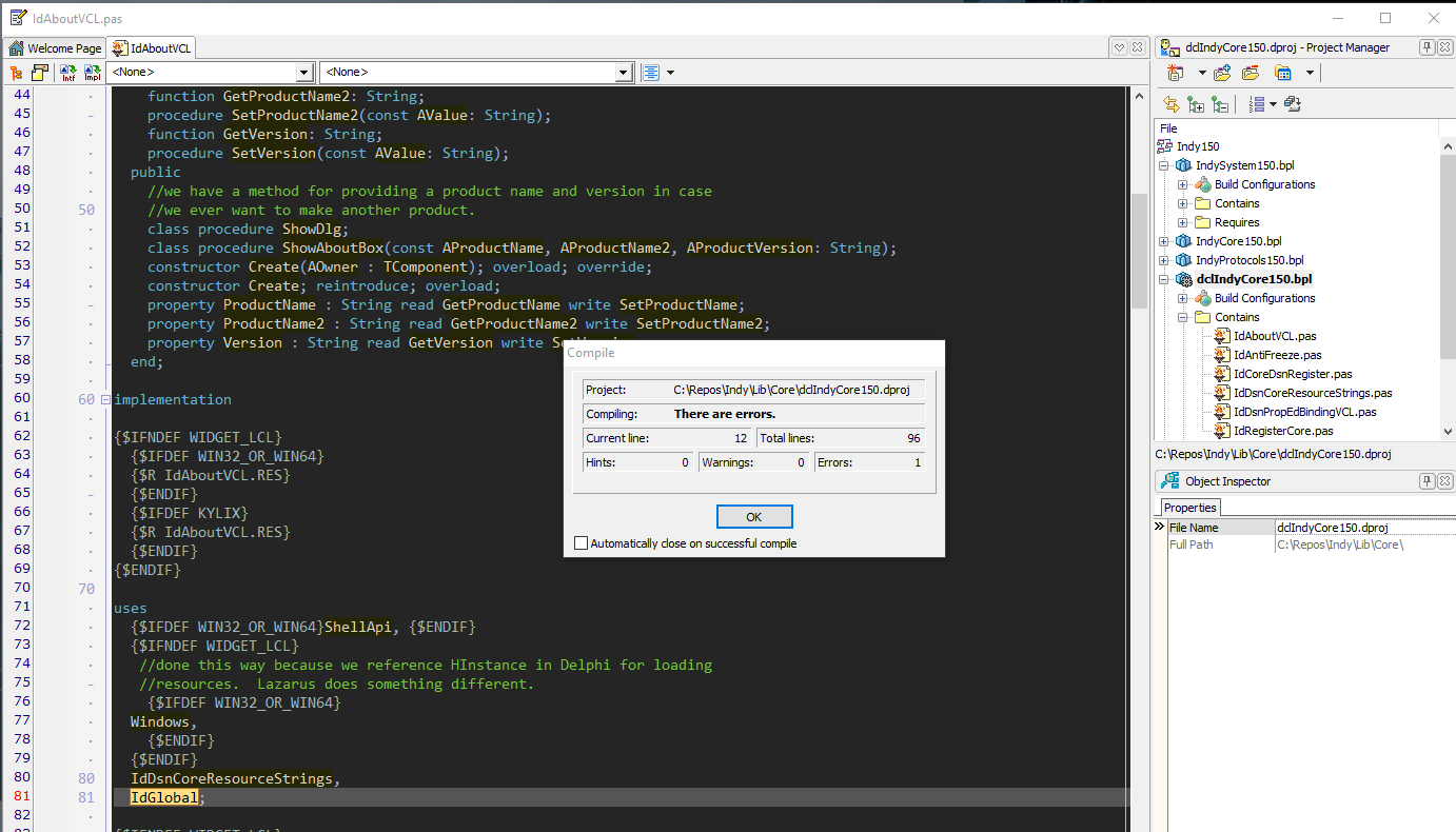 Cannot install 30-Sept-2022 release in Delphi XE · Issue #433 · IndySockets/Indy · GitHub