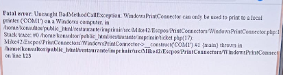 Windows connection Error : trying COM1 printer epson · Issue #1154 · mike42/escpos-php · GitHub