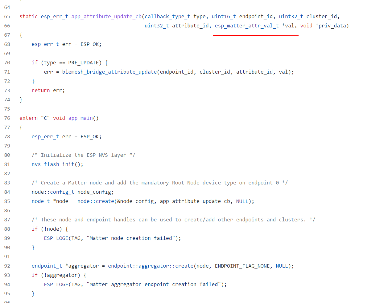 The callback function cannot get the target value · Issue #110 · espressif/esp-matter · GitHub