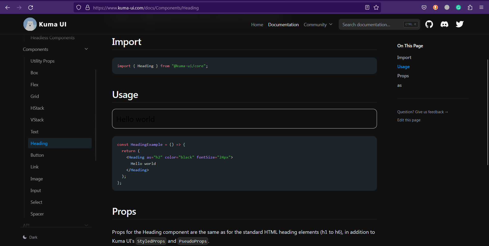 In Dark Mode Heading Text Is Not Visible Correctly · Issue 221 · Kuma