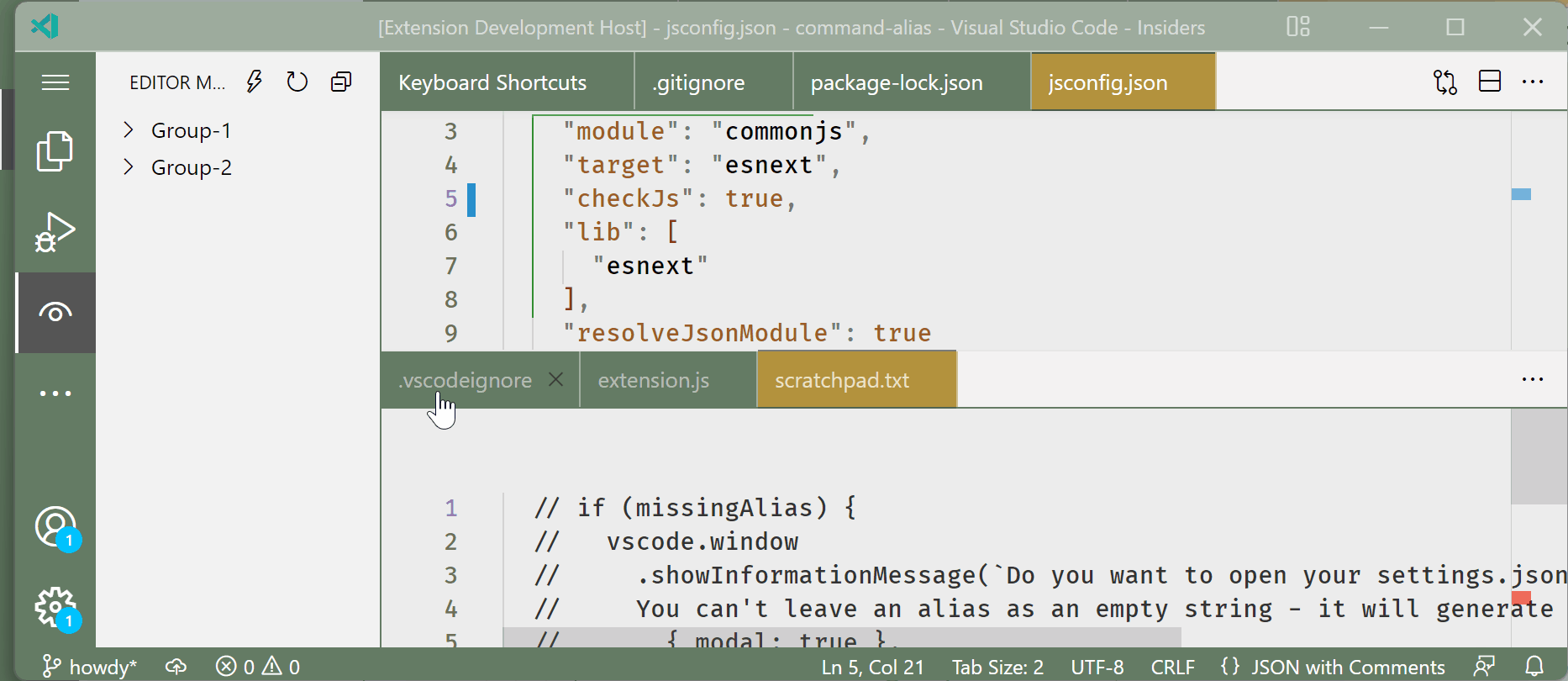 Add a TabGroups.move() method · Issue #148085 · microsoft/vscode · GitHub