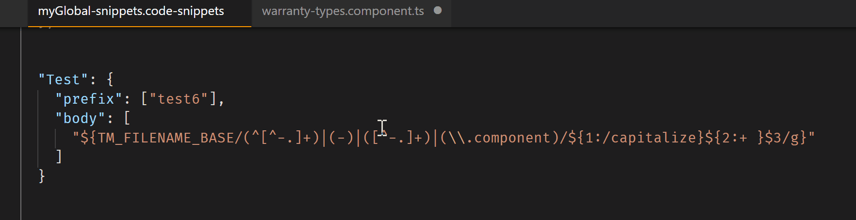 Snippets adding commas between multiple capture groups · Issue #149235 · microsoft/vscode · GitHub