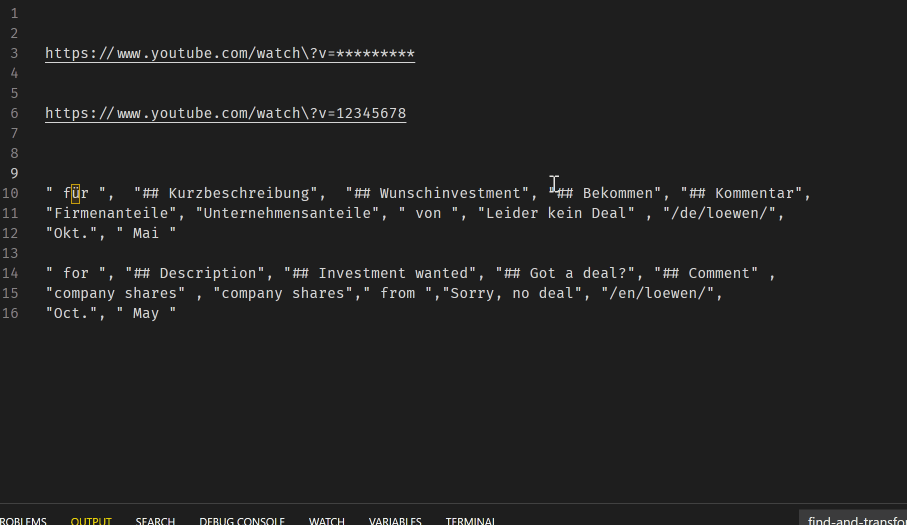 findInCurrentFile stopped working · Issue #8 · ArturoDent/find-and-transform · GitHub