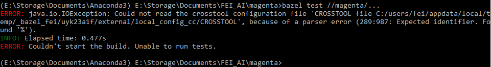 ERROR: java.io.IOException: Could not read the crosstool configuration file · Issue #3784 ...