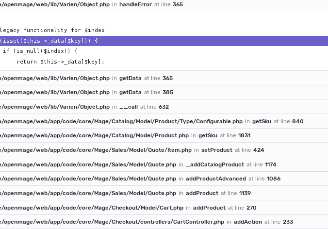 Warnings when customer add configurable product to cart · Issue #1428 · OpenMage/magento-lts ...