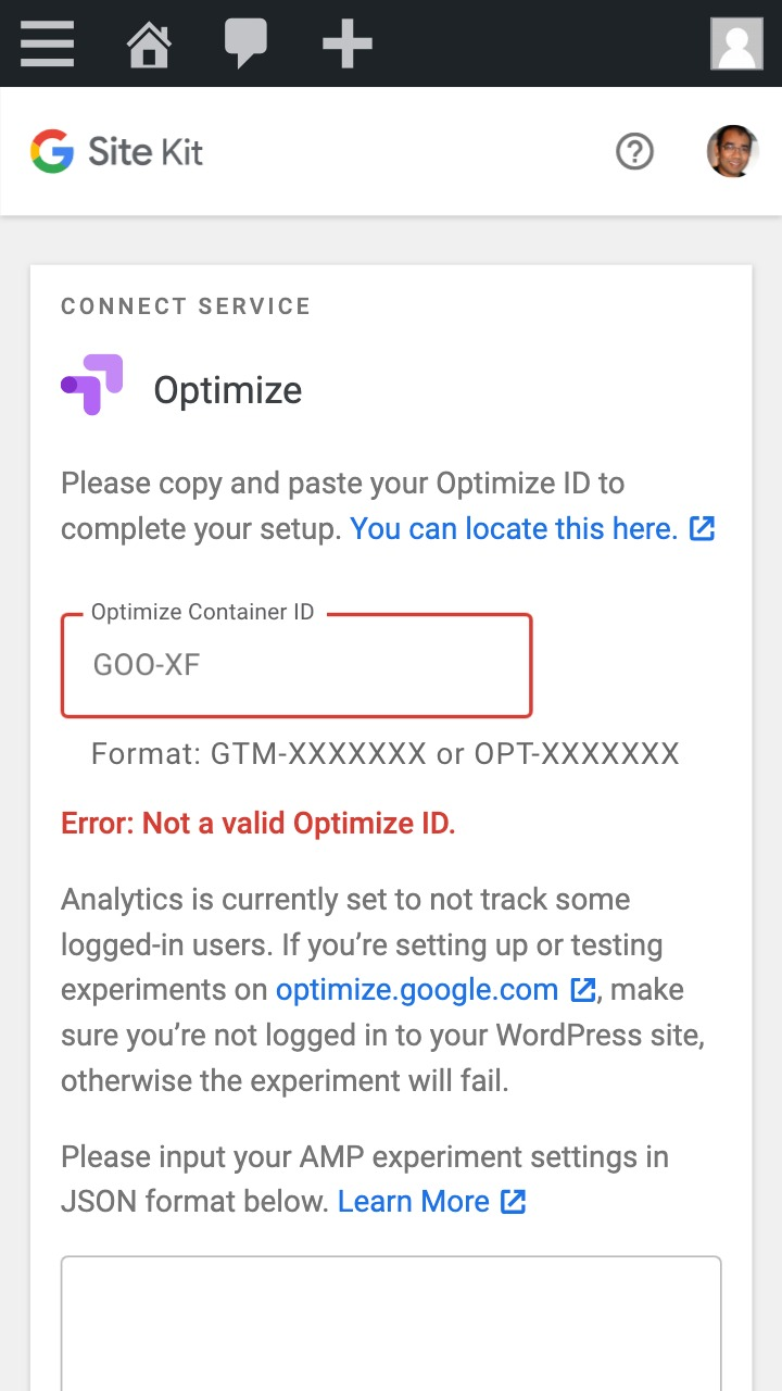 Fix too much spacing between Optimize input field and errors · Issue #4028 · google/site-kit-wp ...