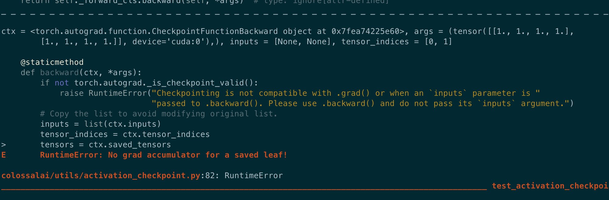 [BUG]: Activation Checkpointing Failed Test with PyTorch 1.9 · Issue ...