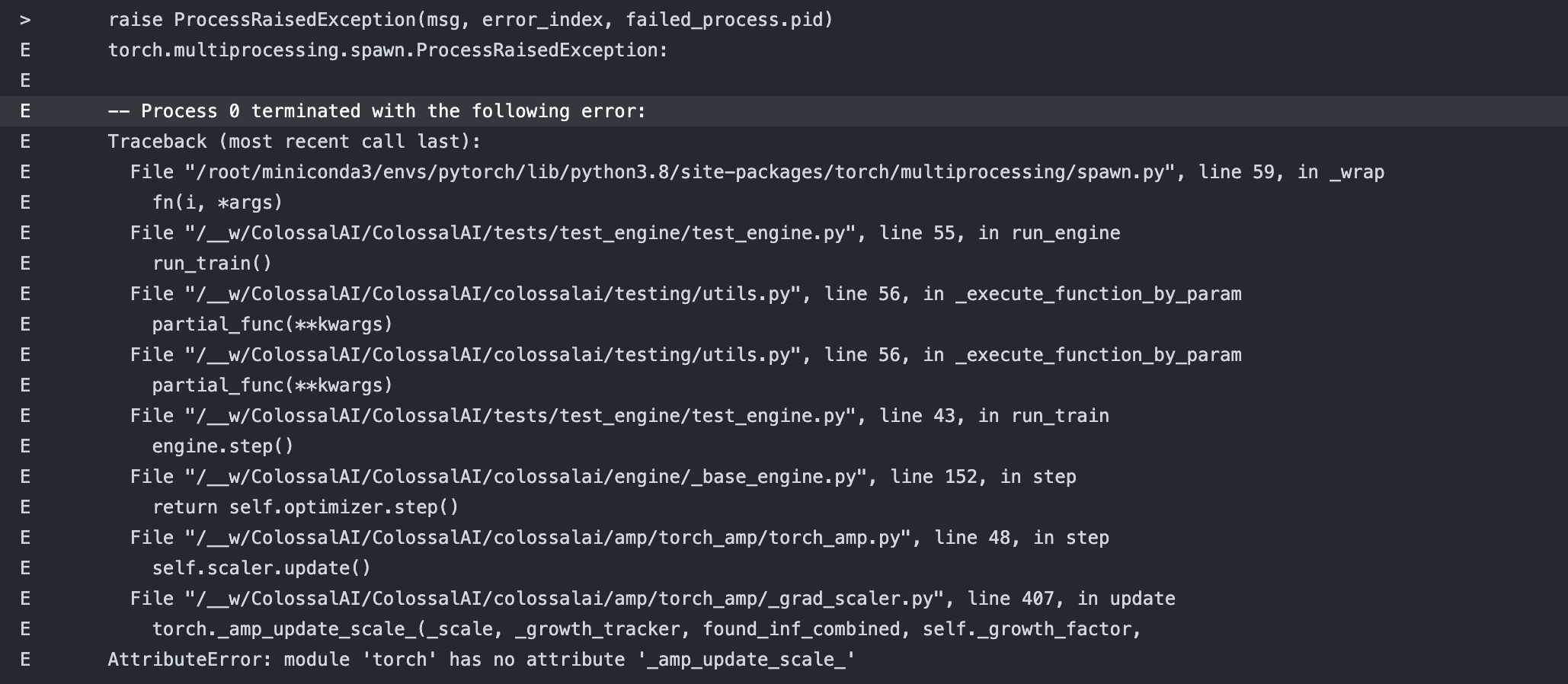 [BUG]: Torch AMP Failed with Torch 1.8 · Issue #734 · hpcaitech/ColossalAI · GitHub