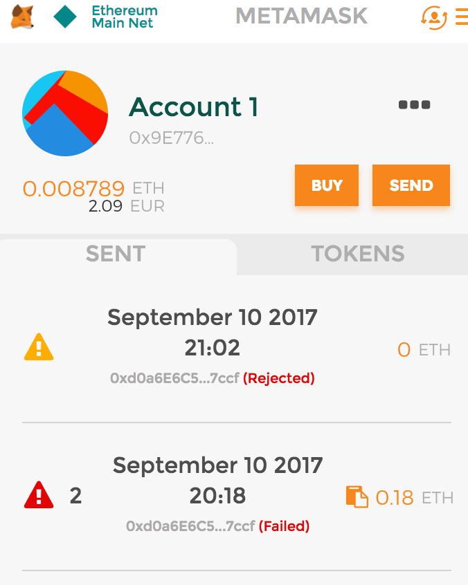 Lost ETH · Issue #2059 · MetaMask/metamask-extension · GitHub