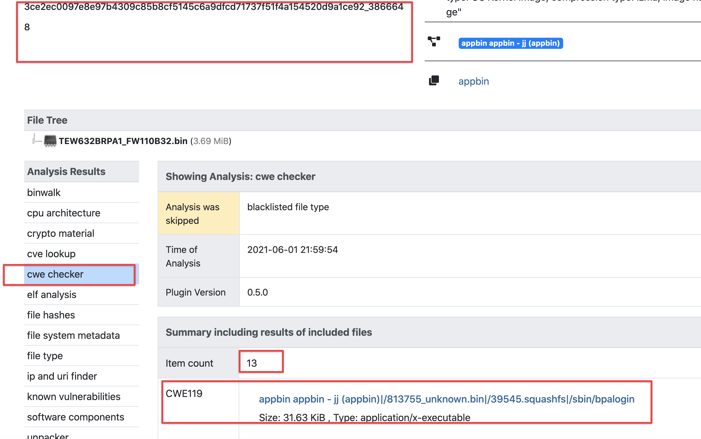 cwe_checker, cve_checker rest api no data · Issue #585 · fkie-cad/FACT_core · GitHub