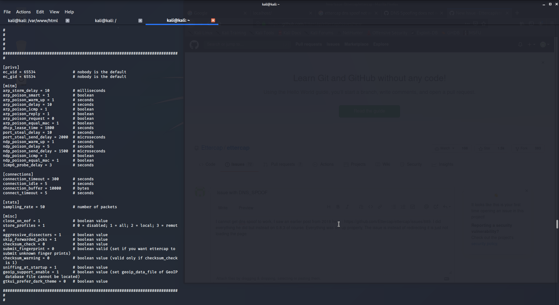 Issue with DNS_SPOOF · Issue #1061 · Ettercap/ettercap · GitHub