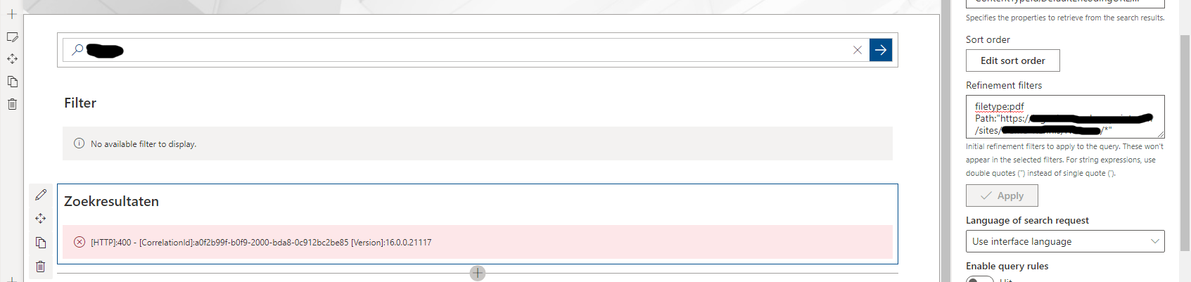 Error when combining multiple refiner filters in search results · Issue #906 · microsoft-search ...