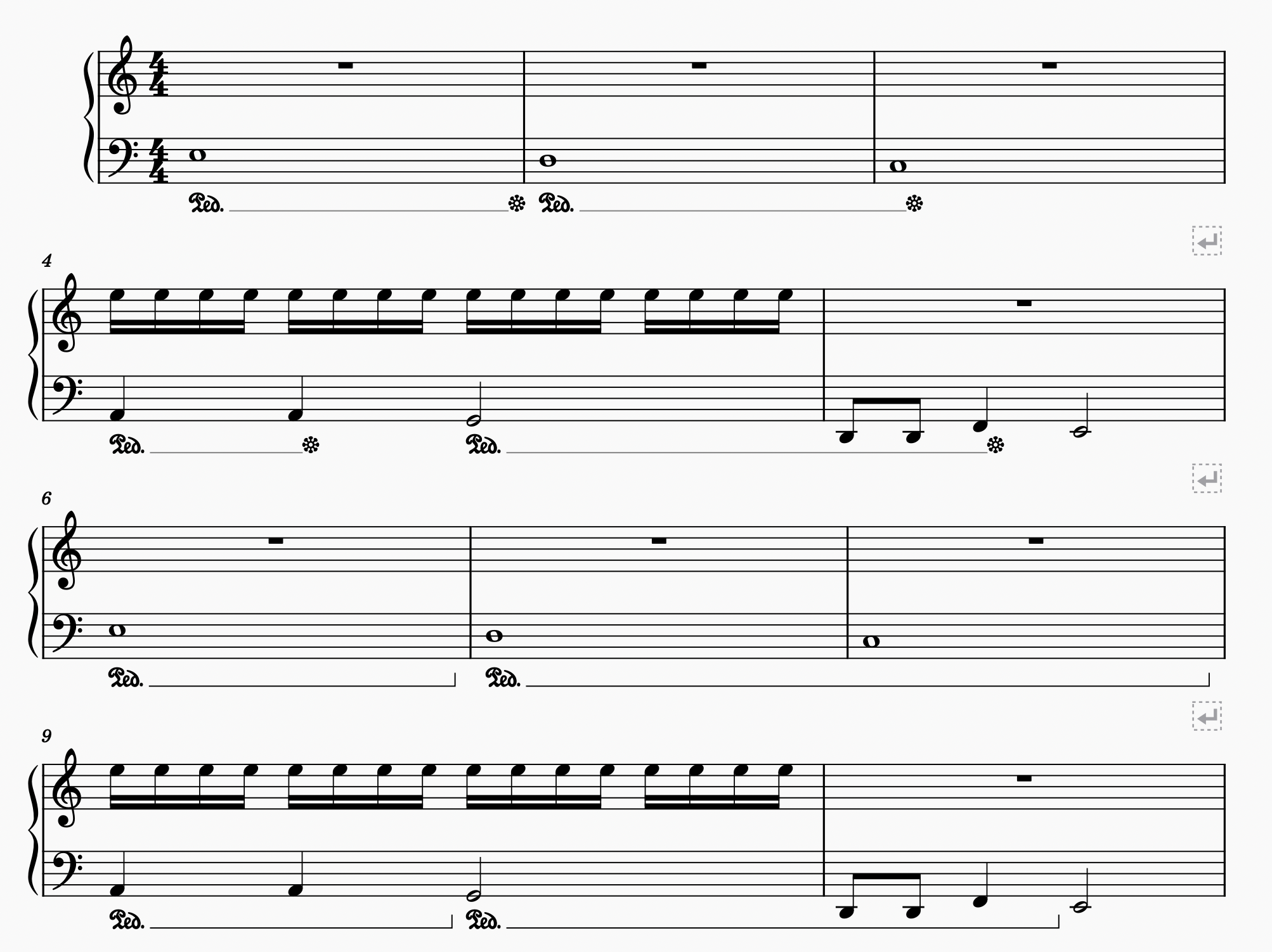 [MU4 Issue] Pedal line with asterisk does not extend to the end of a note's duration · Issue ...