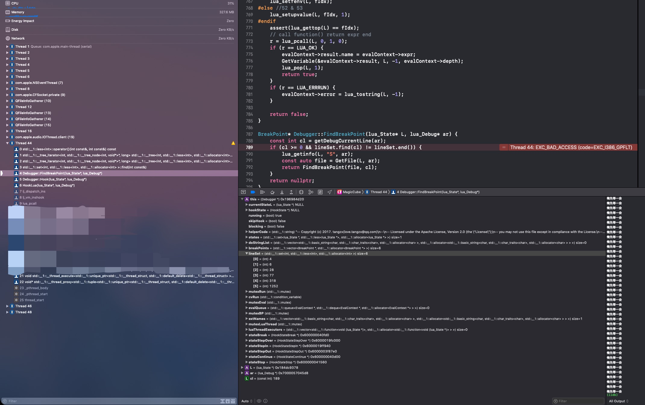 多个lua状态机同时操作emmycore偶现崩溃 · Issue 23 · Emmyluaemmyluadebugger · Github