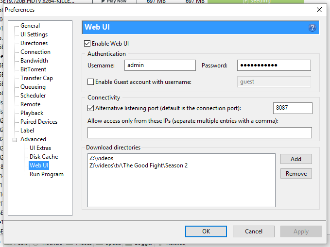 uTorrent error: path is not added to utorrent webui allowed download directories · Issue #2138 ...