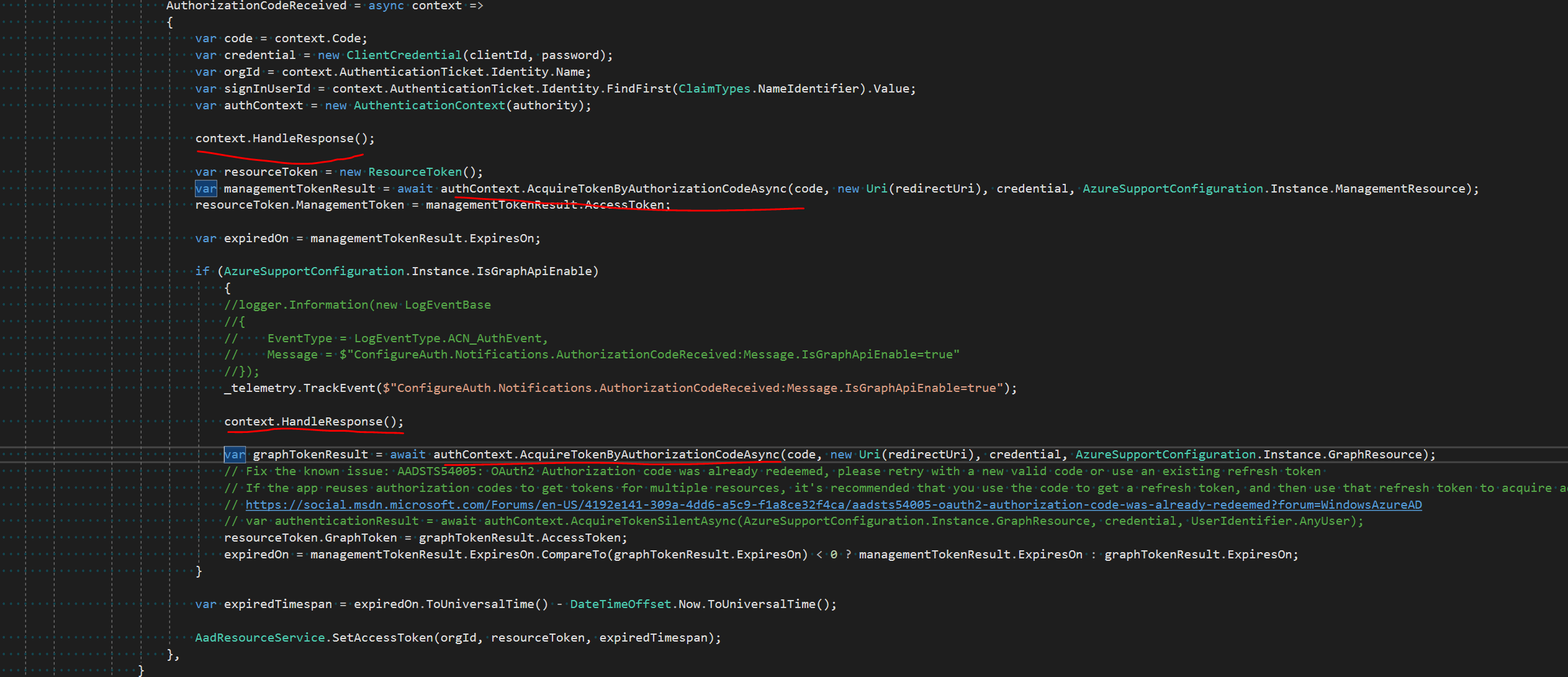 Getting Exceptions While Calling Acquiretokenbyauthorizationcodeasync · Issue 985 · Azuread