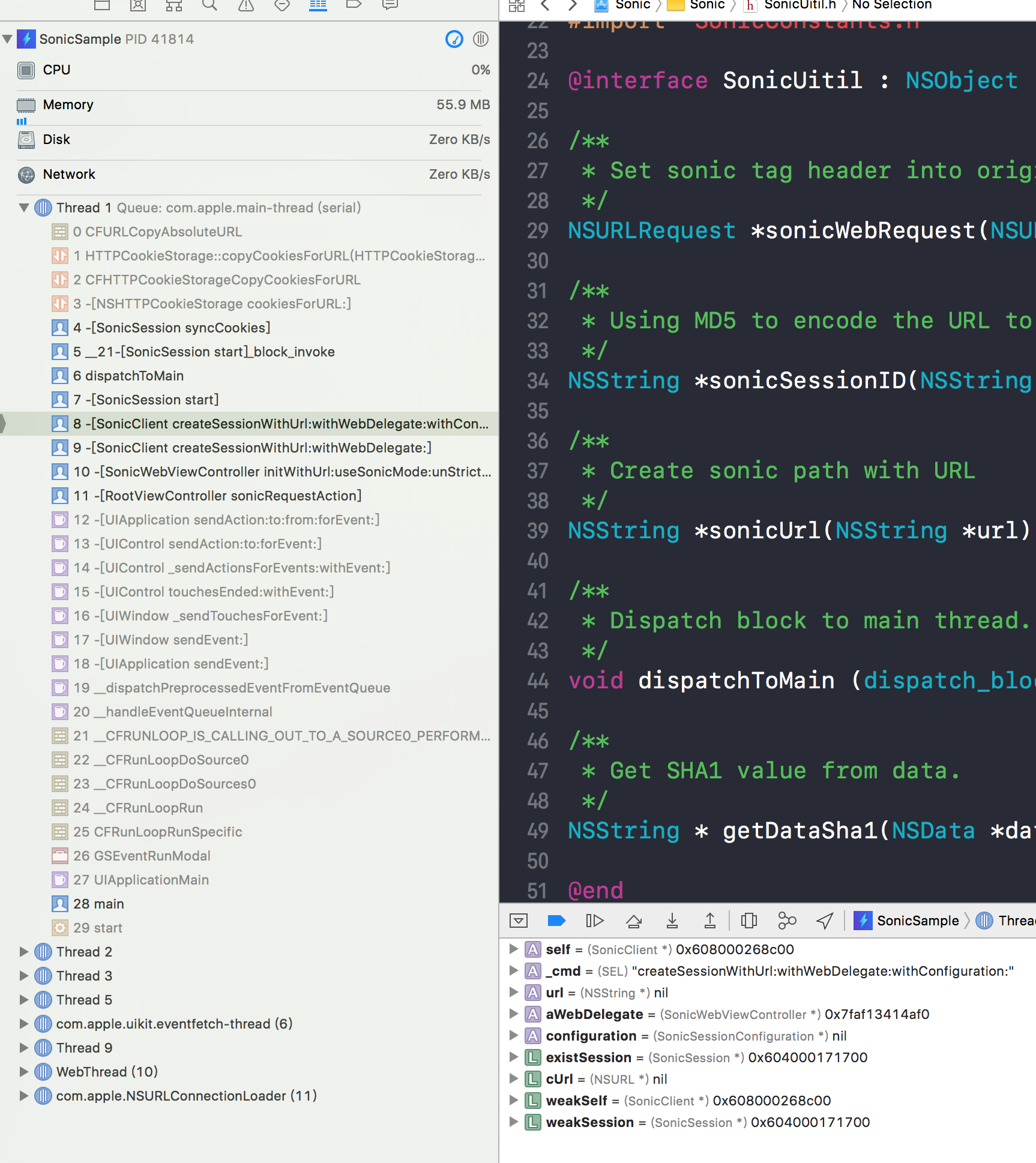 iOS SonicSession.m line 205 -[SonicSession syncCookies] 崩溃 · Issue #103 · Tencent/VasSonic · GitHub