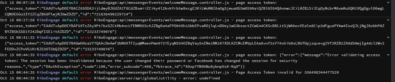 Papertrail: Errors on welcomemessage.controller.js 95574072 · Issue #10158 · Cloudkibo/KiboPush ...