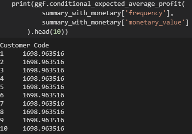 Conditional expected profit - same for all · Issue #406 · CamDavidsonPilon/lifetimes · GitHub