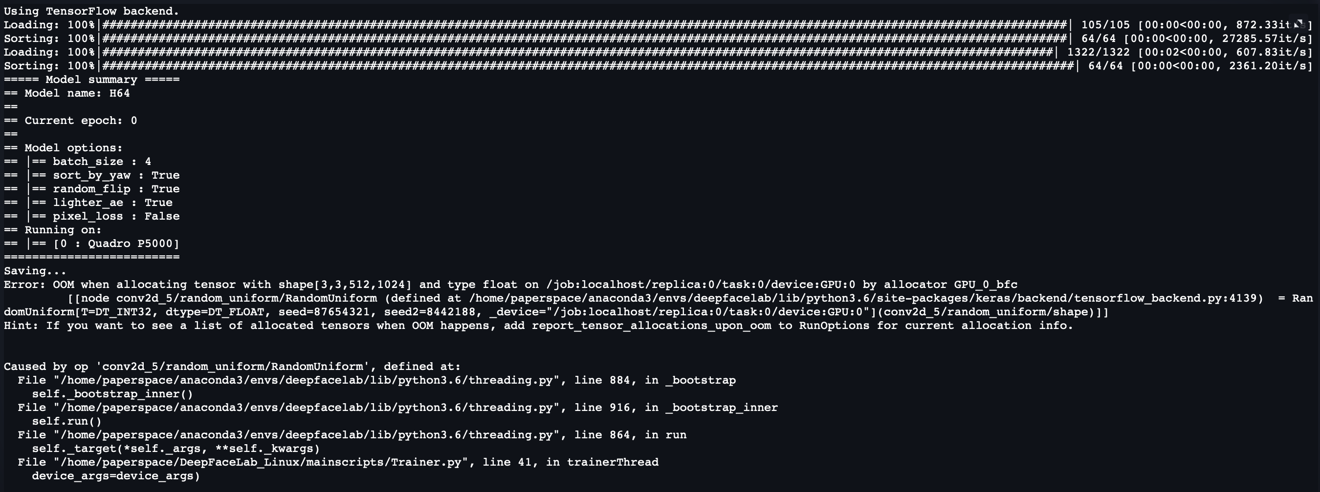 [Linux] Error: OOM when allocating tensor with shape · Issue #187 · iperov/DeepFaceLab · GitHub