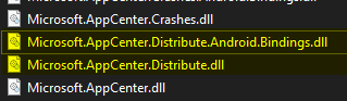 PlayStore build with DistributionPlay contains Microsoft.AppCenter.Distribute.Android.Bindings ...