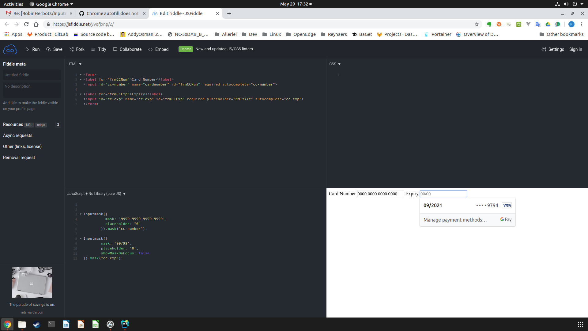 Chrome autofill does not work with Inputmask · Issue #1330 · RobinHerbots/Inputmask · GitHub