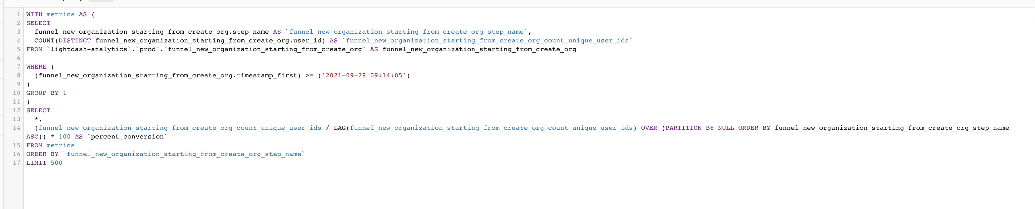 the UI for table calculations should be more friendly for long queries · Issue #533 · lightdash ...
