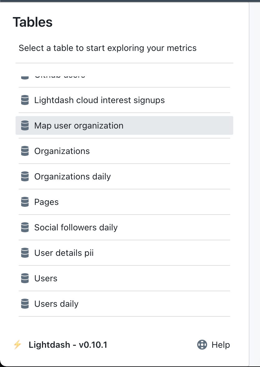 There should be a way to Explore "unlisted tables" · Issue #817 · lightdash/lightdash · GitHub