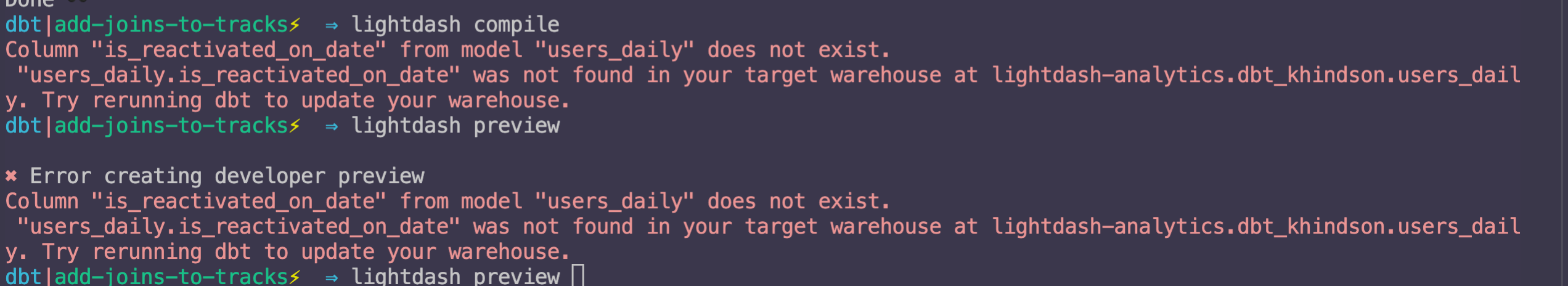 There should be some 'blocking' and 'non-blocking' errors in the CLI `lightdash preview` · Issue ...