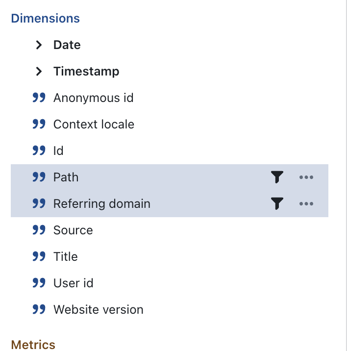Dimensions and metrics should be ordered alphabetically, including groups · Issue #3155 ...