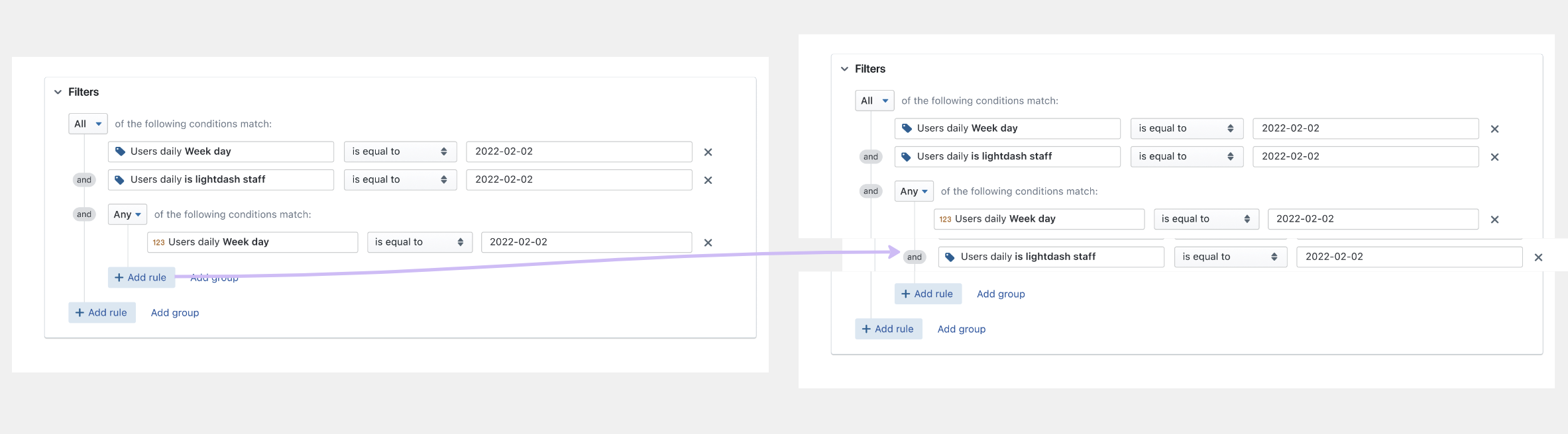 I want to be able to nest and/or filters in the same filter block ...