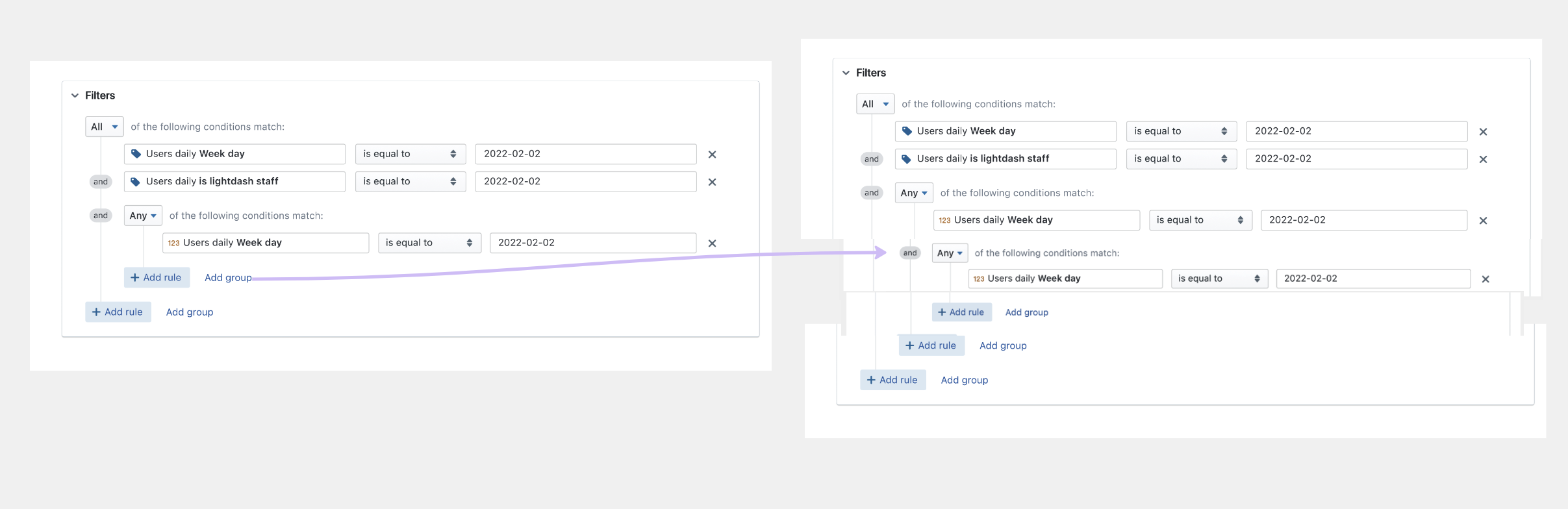I want to be able to nest and/or filters in the same filter block · Issue #3700 · lightdash ...