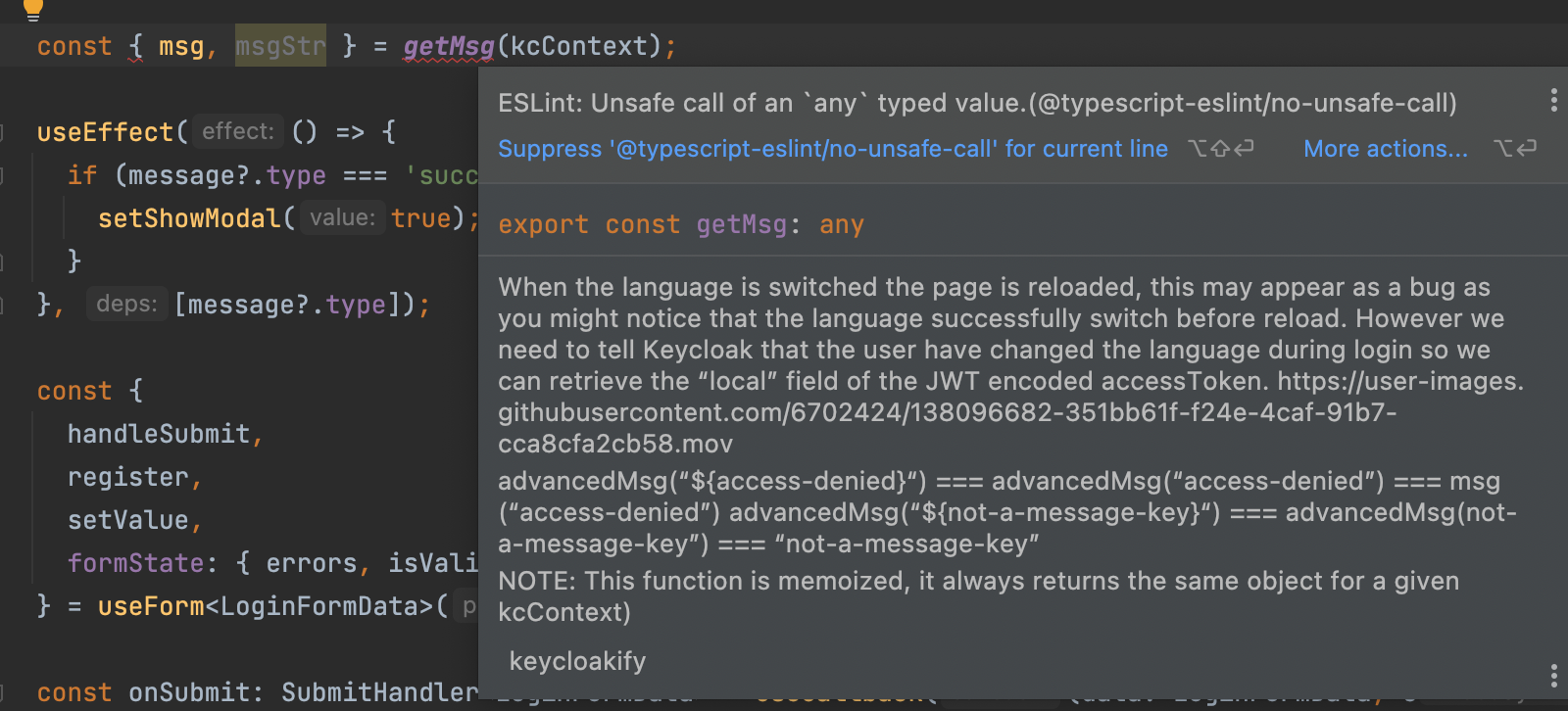 Typed Example For Getmsg Function · Issue 108 · Keycloakify Keycloakify · Github