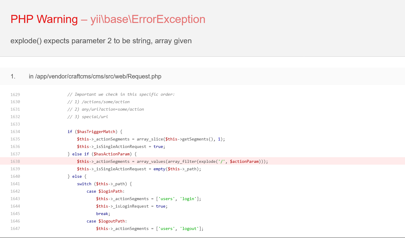 Server error when passing array as action parameter · Issue #7668 · craftcms/cms · GitHub