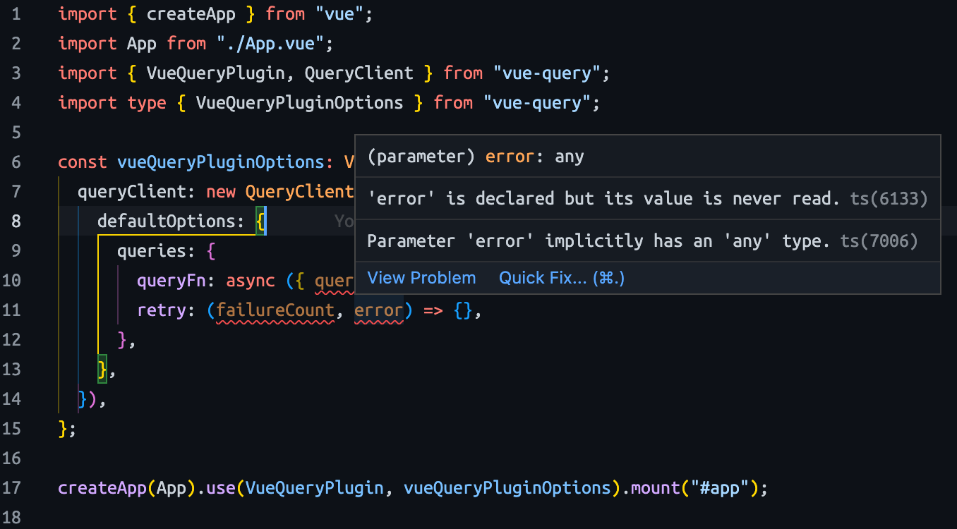 Type lost in 1.20.0? · Issue #154 · DamianOsipiuk/vue-query · GitHub