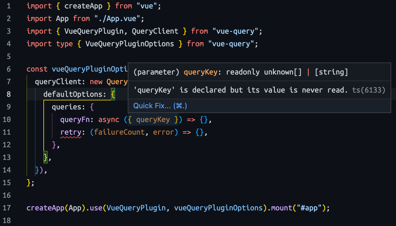 Type lost in 1.20.0? · Issue #154 · DamianOsipiuk/vue-query · GitHub
