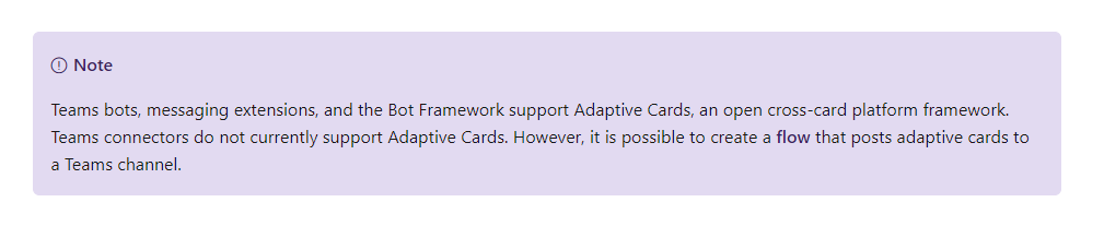 Update Note - Adaptive card support for Connector is GA. · Issue #2461 · MicrosoftDocs/msteams ...