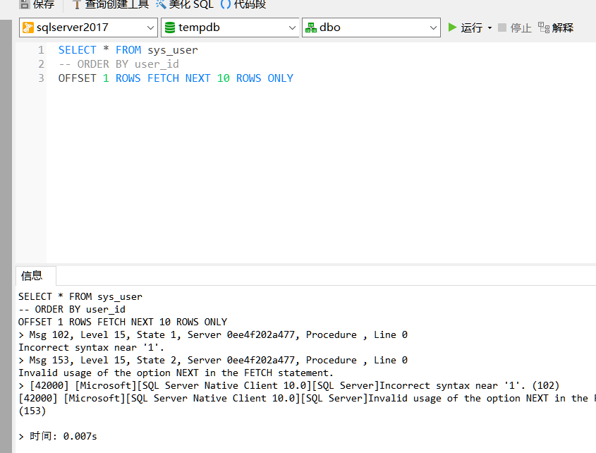 sqlserver offset 语法错误 · Issue #721 · pagehelper/Mybatis-PageHelper · GitHub