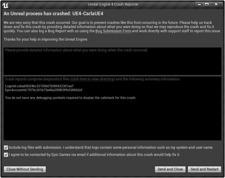 UE4 Error after closing client and server carla 0.9 windows · Issue #787 · carla-simulator/carla ...
