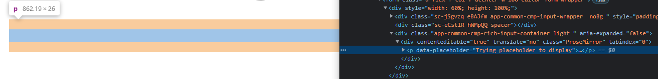 [React][ext-placeholder]: The Placeholder extension doesn't work with ...