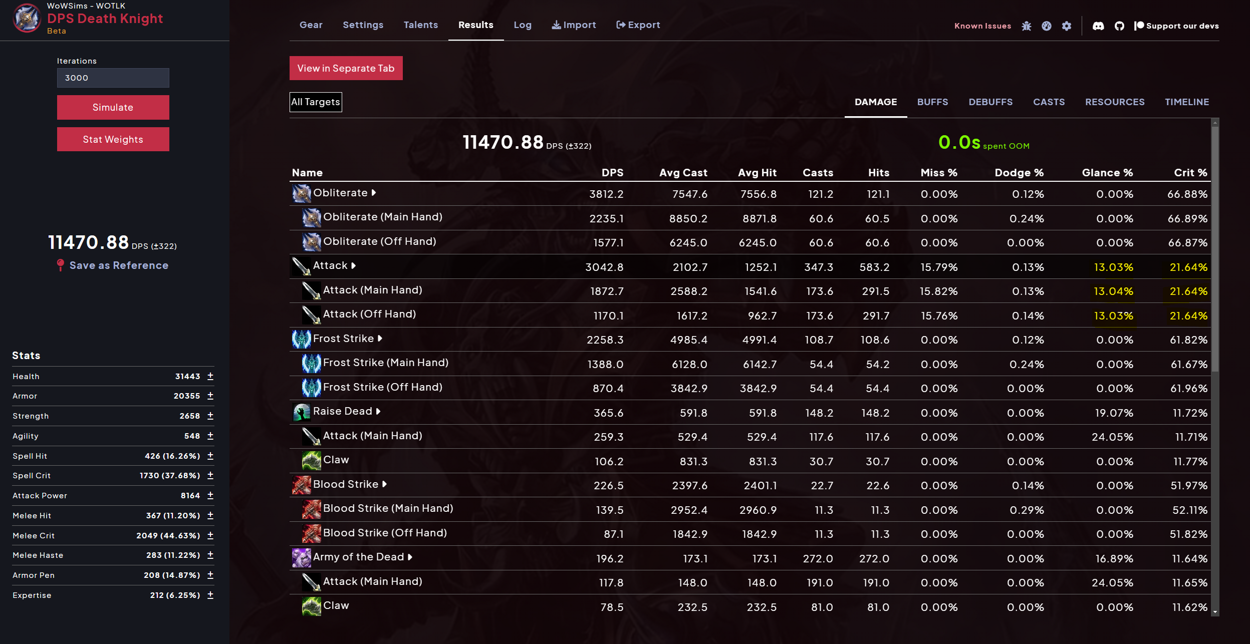 Death Knight Necrosis Talent Auto Attack Crit/Glance % · Issue #3094 · wowsims/wotlk · GitHub