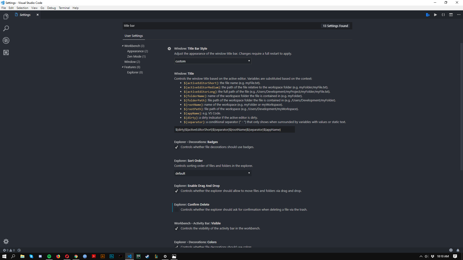 VsCode Title Bar Issue. · Issue #65467 · microsoft/vscode · GitHub