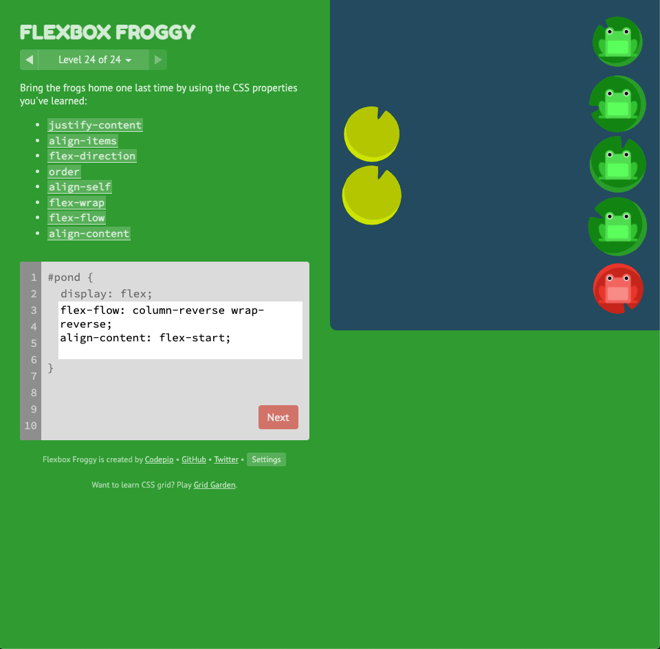 Solving Flexbox Froggy level 24 · GitHub